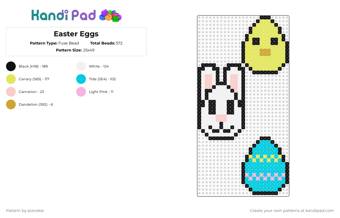 Easter Eggs Fuse Bead Pattern - Kandi Pad | Kandi Patterns, Fuse Bead ...