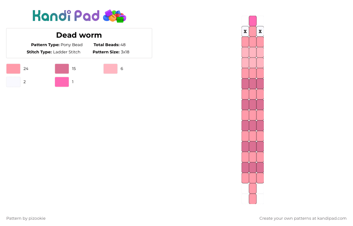 Dead worm Pony Bead Pattern - Kandi Pad | Kandi Patterns, Fuse Bead ...