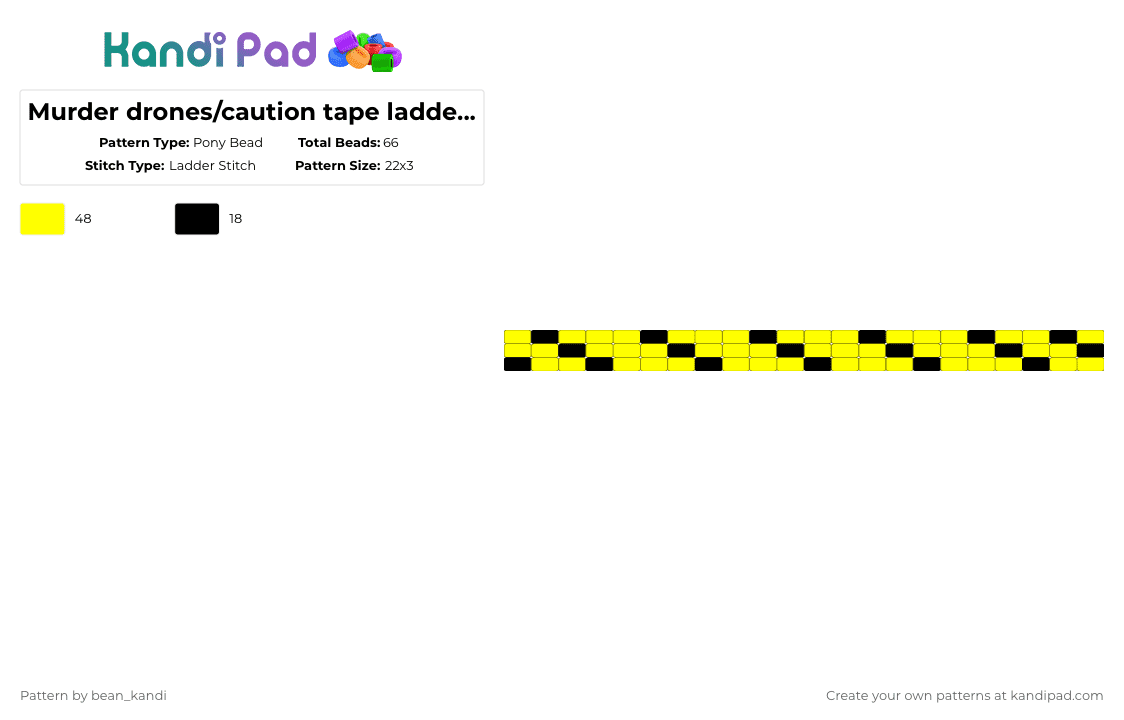 Murder drones/caution tape ladder cuff thingy :3 Pony Bead Pattern ...