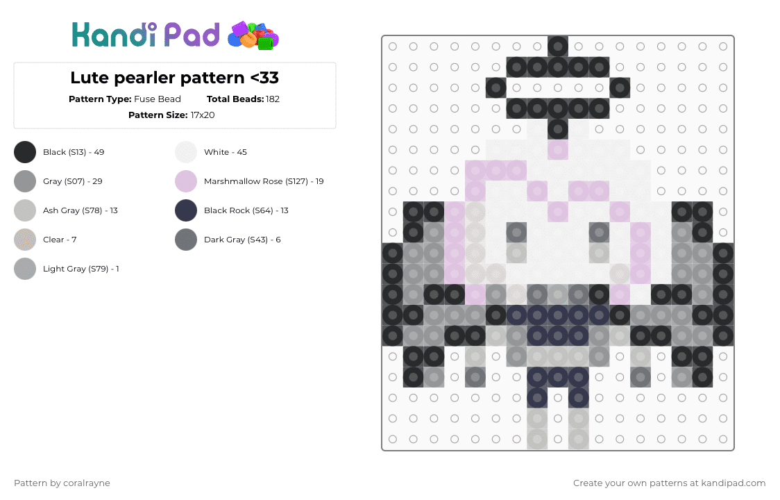 Lute pearler pattern Fuse Bead Pattern - Kandi Pad | Kandi Patterns ...