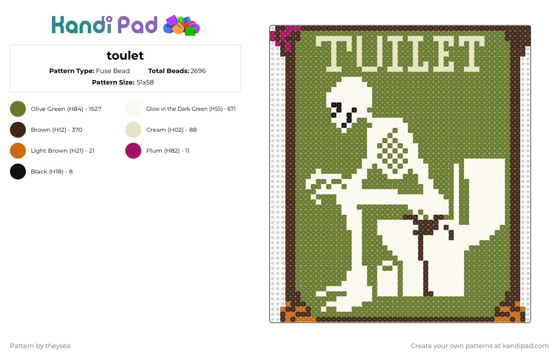 Toulet Fuse Bead Pattern - Kandi Pad | Kandi Patterns, Fuse Bead ...
