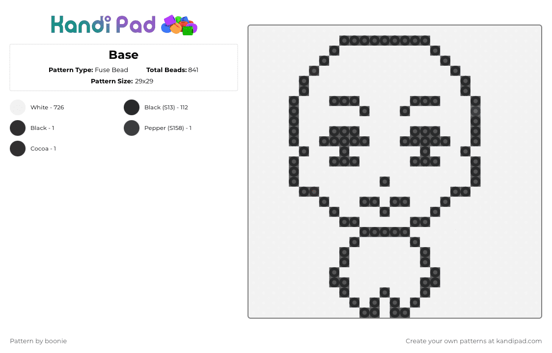 Base Fuse Bead Pattern - Kandi Pad | Kandi Patterns, Fuse Bead Patterns ...