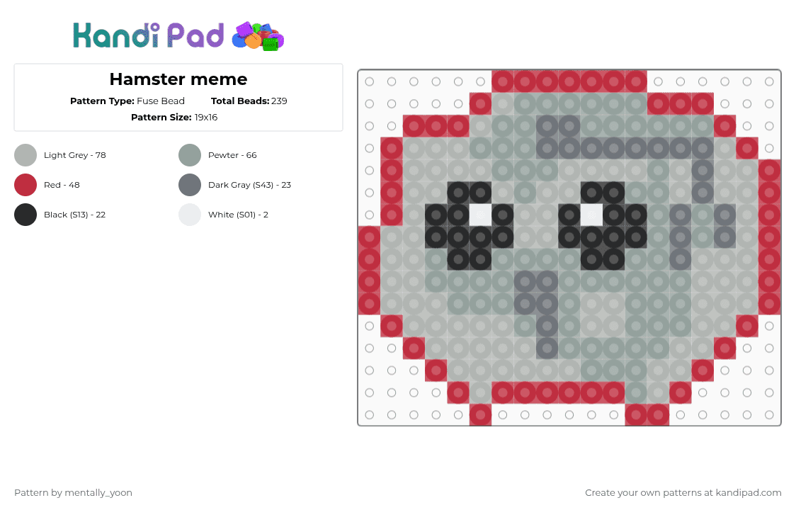 Hamster meme Fuse Bead Pattern - Kandi Pad | Kandi Patterns, Fuse Bead ...