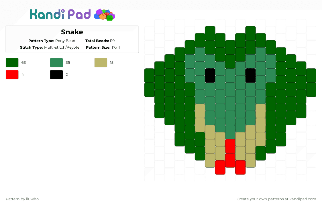Snake Pony Bead Pattern - Kandi Pad | Kandi Patterns, Fuse Bead ...