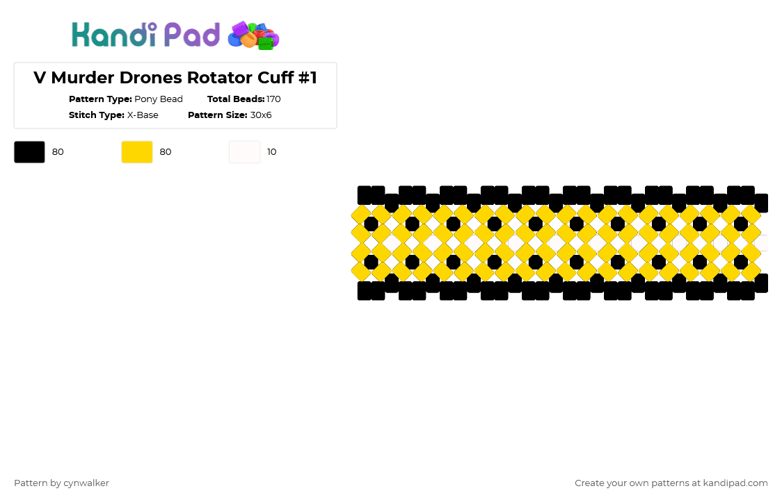 V Murder Drones Rotator Cuff #1 Pony Bead Pattern - Kandi Pad | Kandi ...