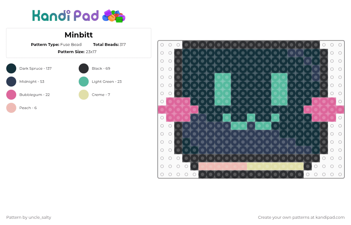 Minbitt Fuse Bead Pattern - Kandi Pad | Kandi Patterns, Fuse Bead ...