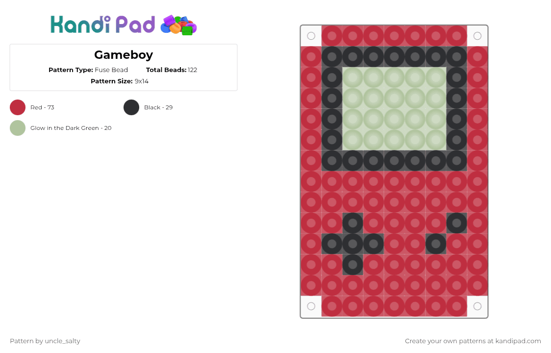 Gameboy Fuse Bead Pattern - Kandi Pad | Kandi Patterns, Fuse Bead ...