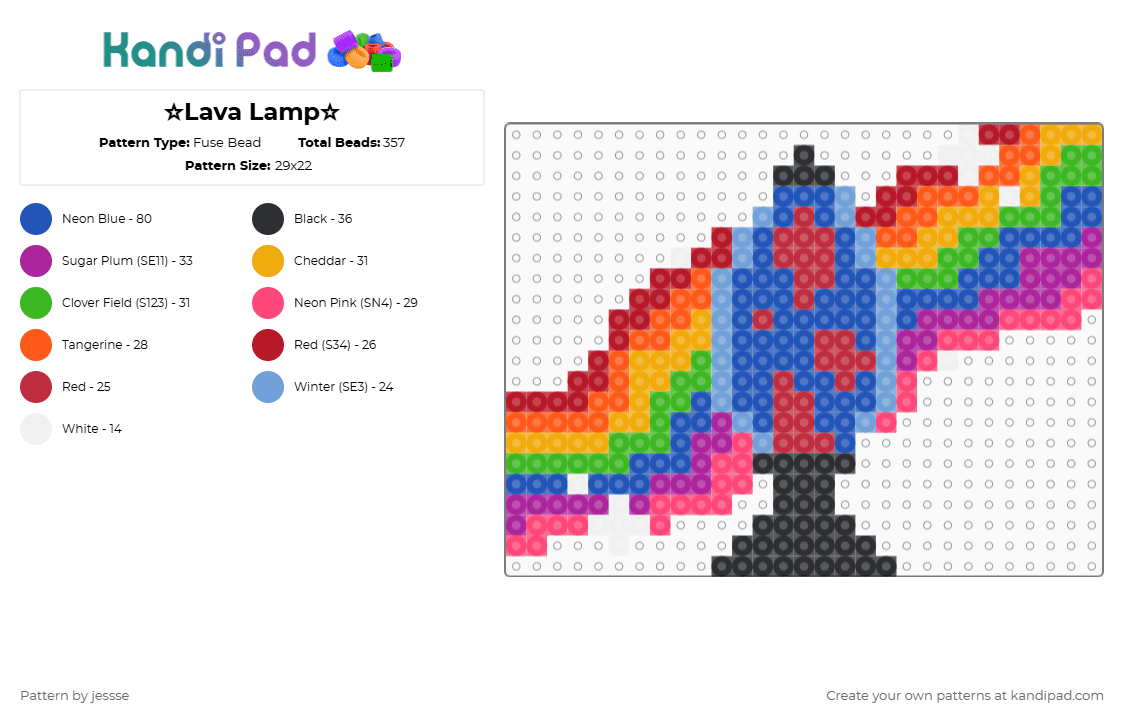 ☆Lava Lamp☆ Fuse Bead Pattern - Kandi Pad | Kandi Patterns, Fuse Bead ...