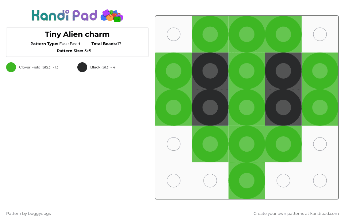 Tiny Alien charm Fuse Bead Pattern - Kandi Pad | Kandi Patterns, Fuse ...