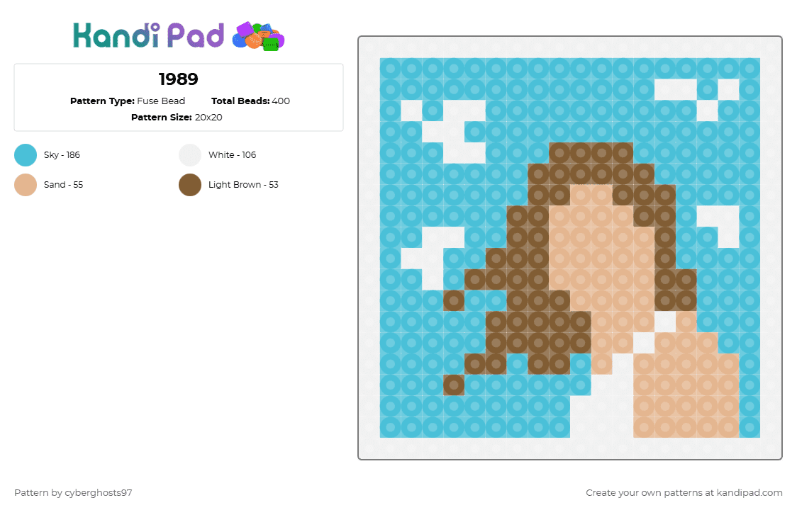 1989 Fuse Bead Pattern - Kandi Pad | Kandi Patterns, Fuse Bead Patterns ...