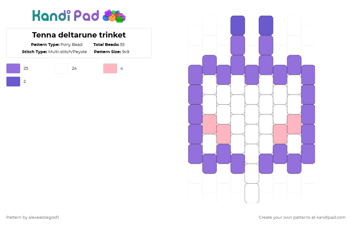 Tenna deltarune trinket Pony Bead Pattern - Kandi Pad | Kandi Patterns ...