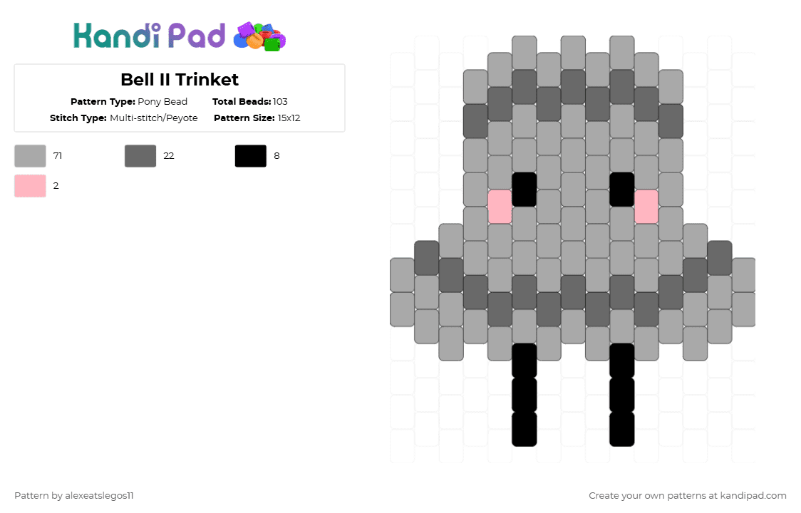 Bell II Trinket Pony Bead Pattern - Kandi Pad | Kandi Patterns, Fuse ...