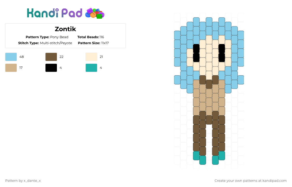 Zontik Pony Bead Pattern - Kandi Pad | Kandi Patterns, Fuse Bead ...