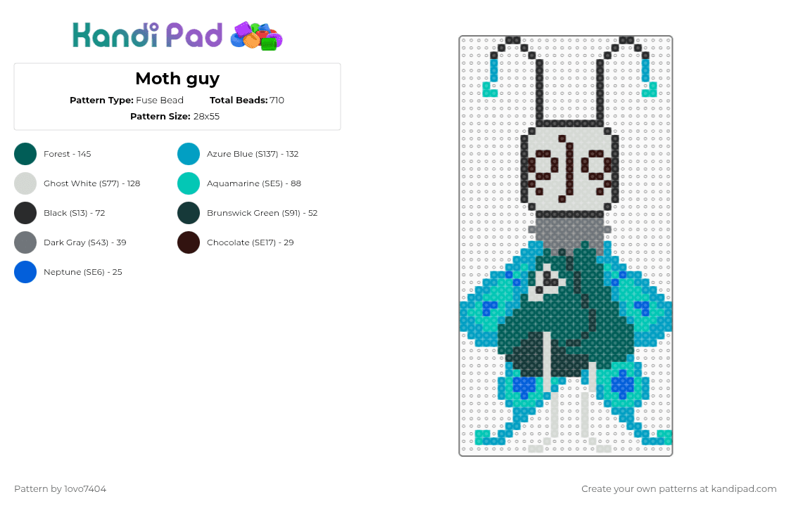Moth guy Fuse Bead Pattern - Kandi Pad | Kandi Patterns, Fuse Bead ...