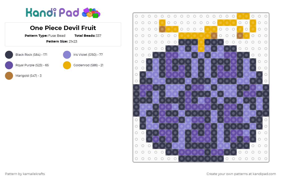 One Piece Devil Fruit Fuse Bead Pattern - Kandi Pad | Kandi Patterns ...