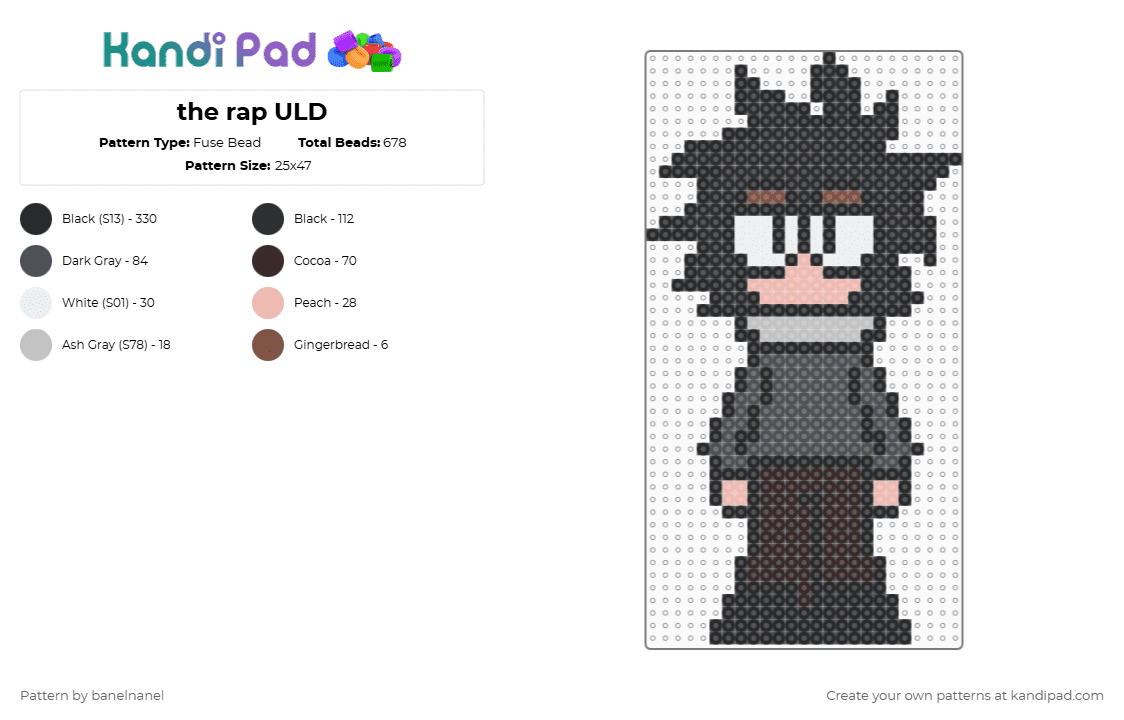 The rap ULD Fuse Bead Pattern - Kandi Pad | Kandi Patterns, Fuse Bead ...