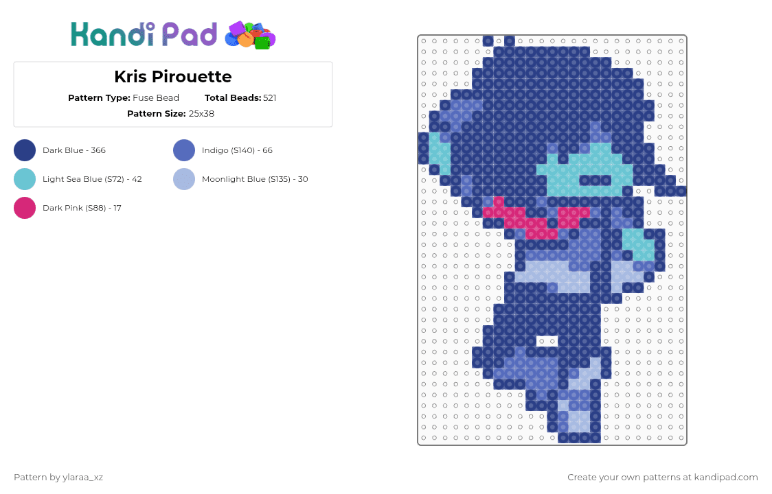 Kris Pirouette Fuse Bead Pattern - Kandi Pad | Kandi Patterns, Fuse ...