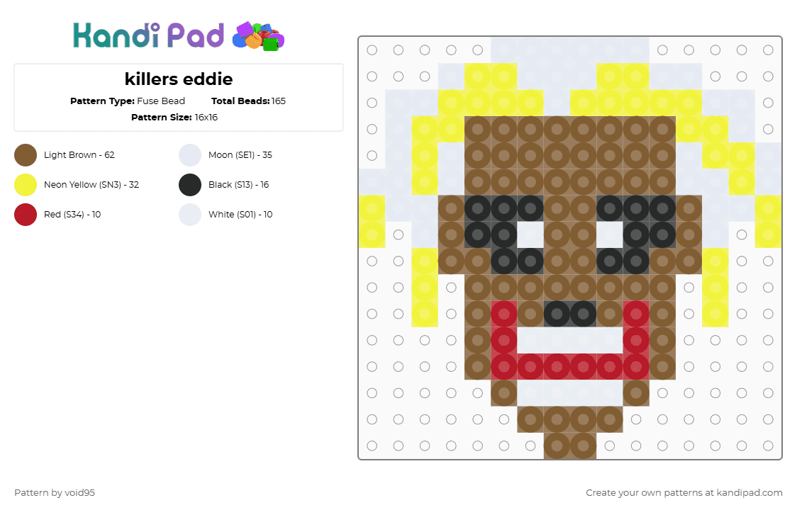 Killers eddie Fuse Bead Pattern - Kandi Pad | Kandi Patterns, Fuse Bead ...