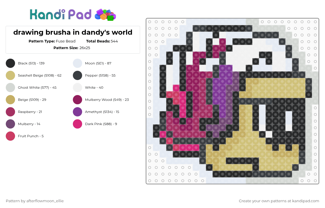 Drawing brusha in dandy's world Fuse Bead Pattern - Kandi Pad | Kandi ...