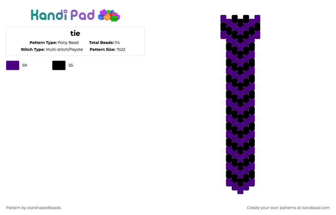 Tie Pony Bead Pattern - Kandi Pad | Kandi Patterns, Fuse Bead Patterns ...