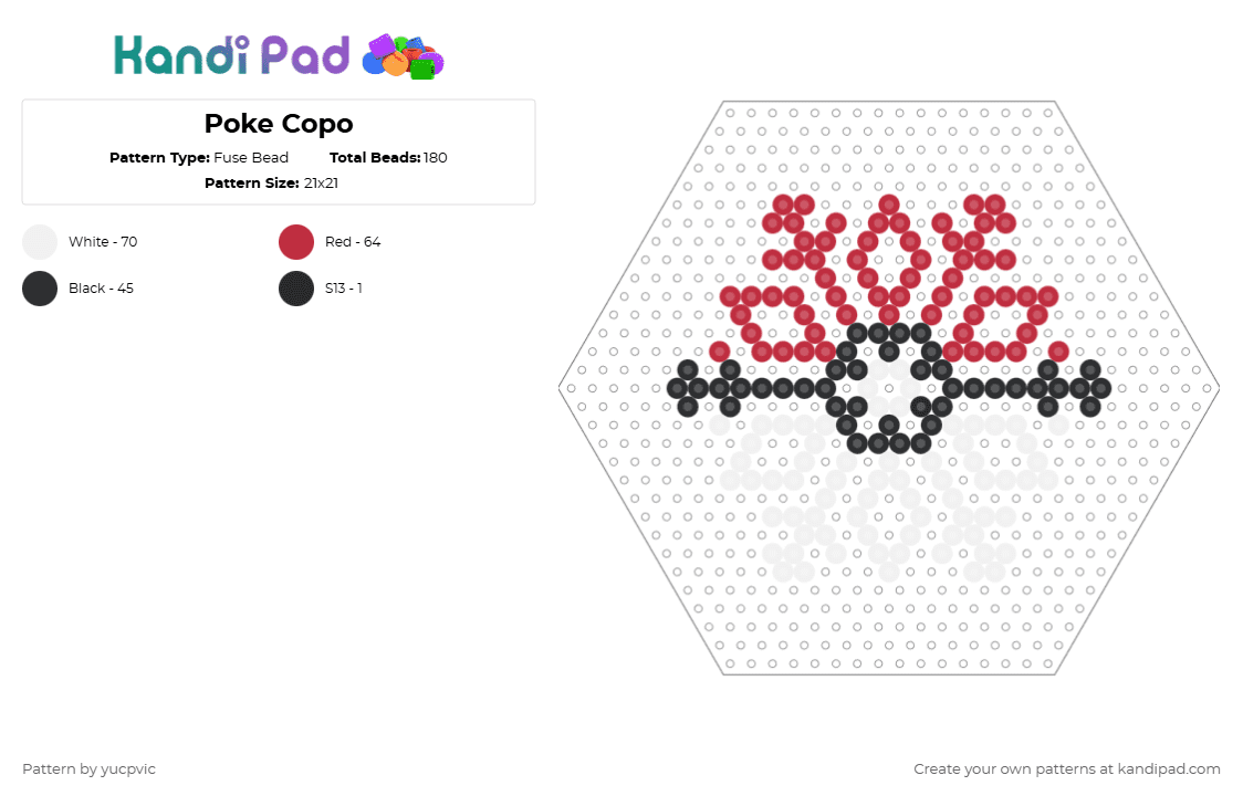 Poke Copo Fuse Bead Pattern - Kandi Pad | Kandi Patterns, Fuse Bead ...