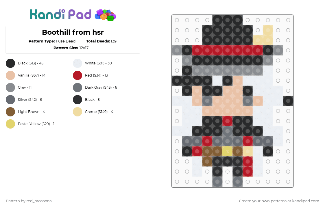 Boothill from hsr Fuse Bead Pattern - Kandi Pad | Kandi Patterns, Fuse ...