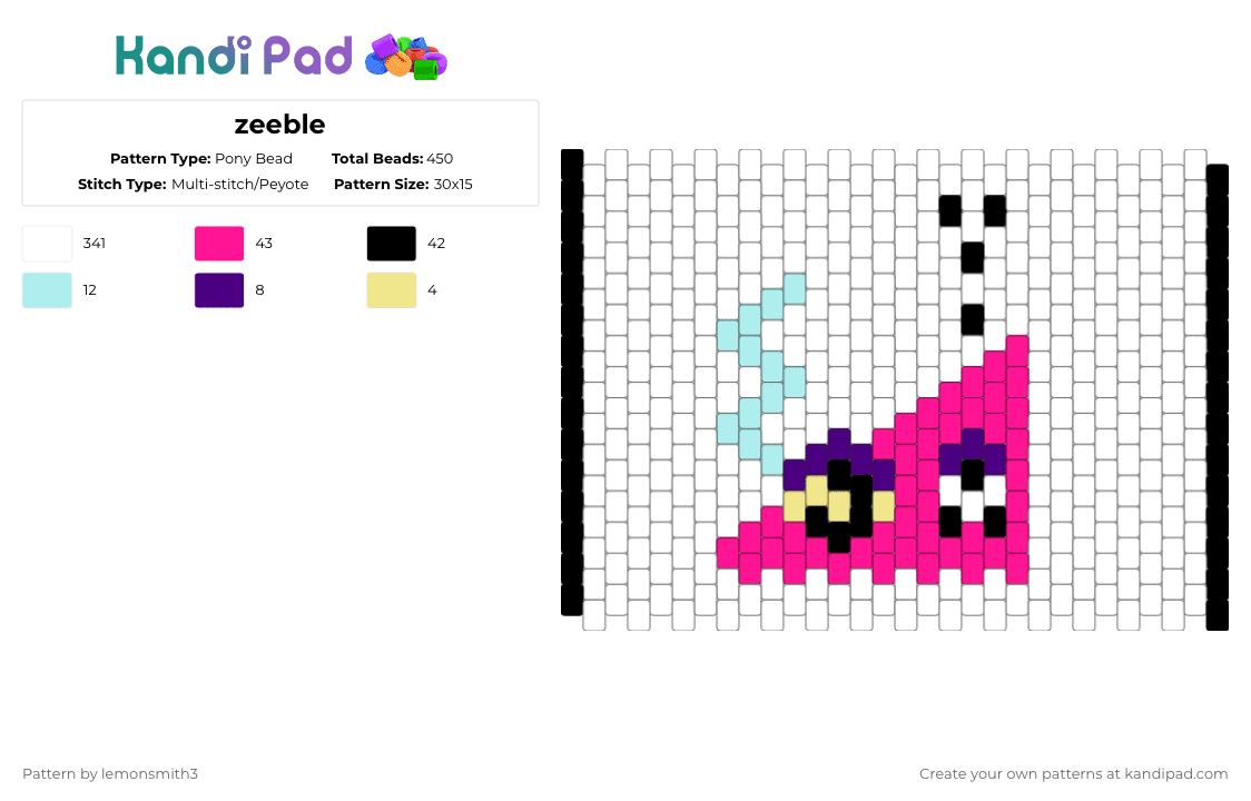 Zeeble Pony Bead Pattern - Kandi Pad | Kandi Patterns, Fuse Bead ...