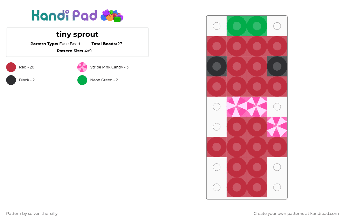 Tiny sprout Fuse Bead Pattern - Kandi Pad | Kandi Patterns, Fuse Bead ...