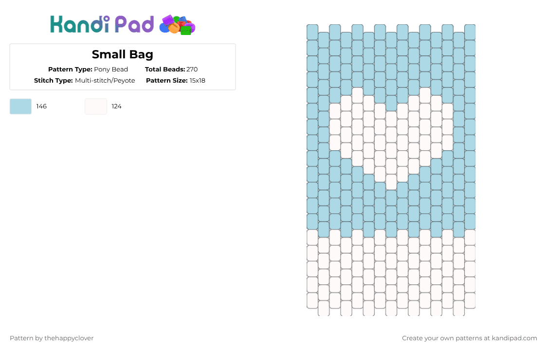 Small Bag Pony Bead Pattern - Kandi Pad | Kandi Patterns, Fuse Bead ...