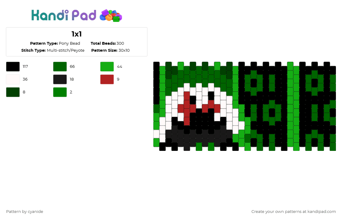 1x1 Pony Bead Pattern - Kandi Pad | Kandi Patterns, Fuse Bead Patterns ...