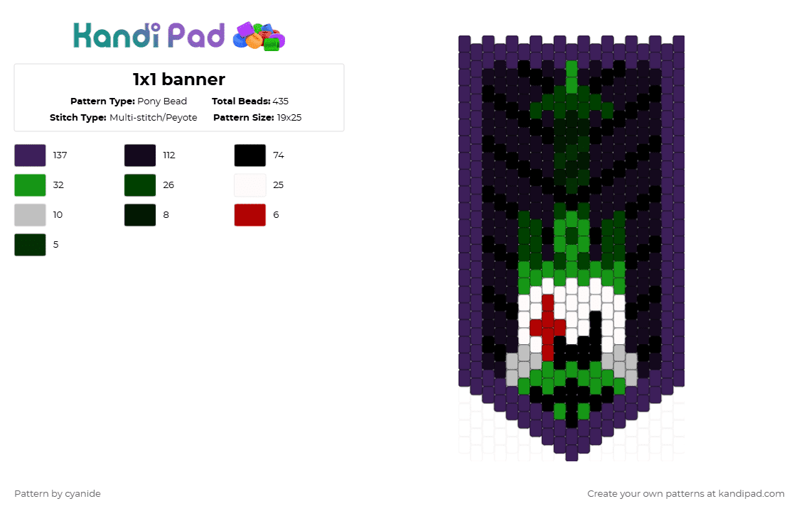 1x1 banner Pony Bead Pattern - Kandi Pad | Kandi Patterns, Fuse Bead ...