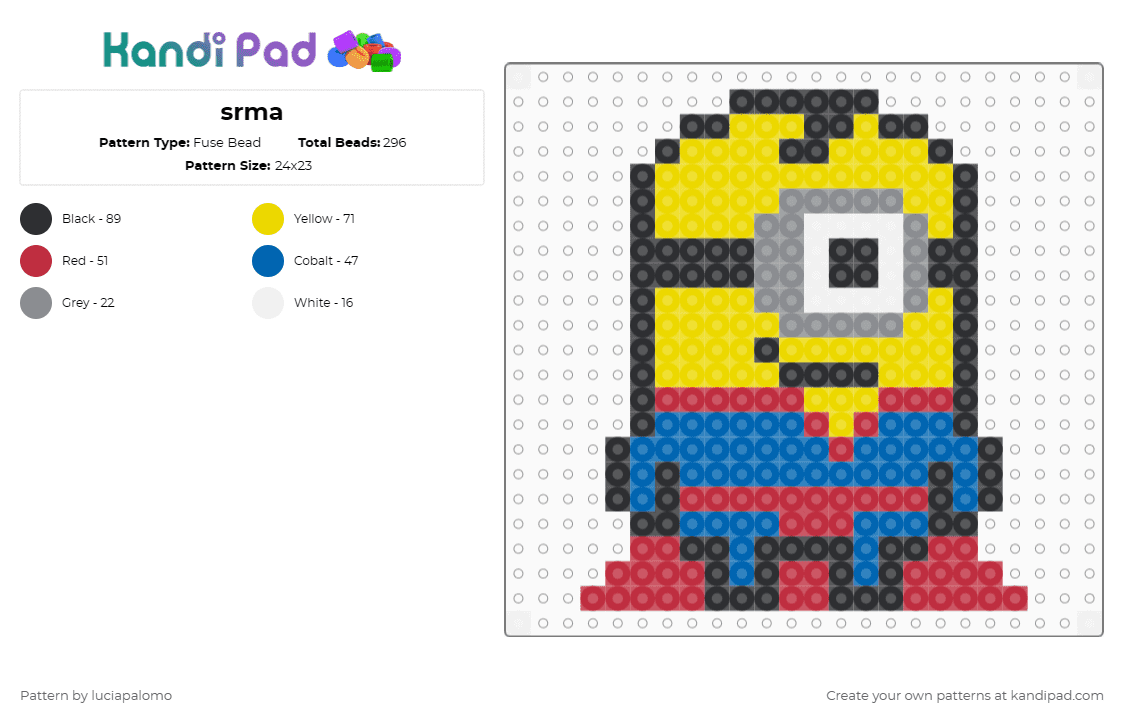 Srma Fuse Bead Pattern - Kandi Pad | Kandi Patterns, Fuse Bead Patterns ...
