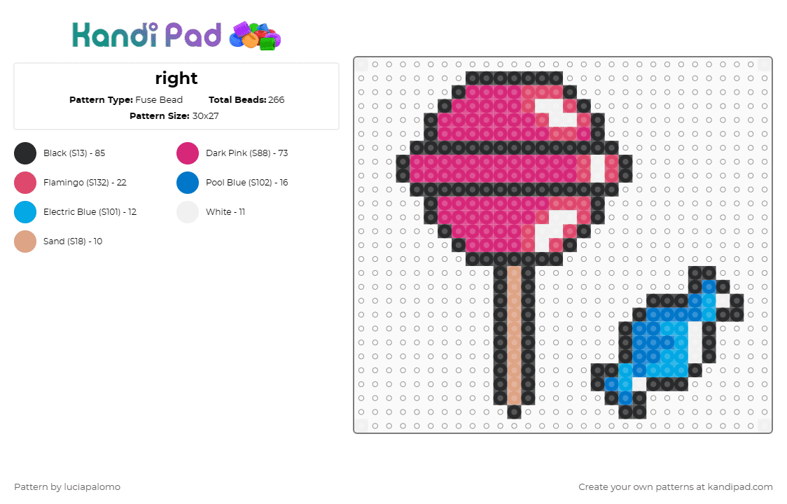 Right Fuse Bead Pattern - Kandi Pad | Kandi Patterns, Fuse Bead ...