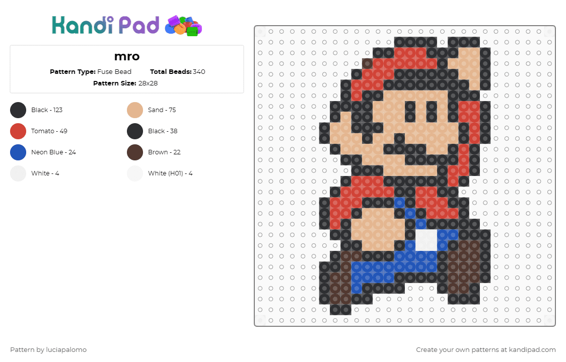 Mro Fuse Bead Pattern - Kandi Pad | Kandi Patterns, Fuse Bead Patterns ...