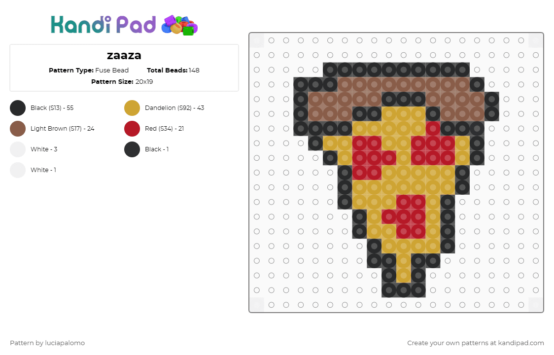 Zaaza Fuse Bead Pattern - Kandi Pad | Kandi Patterns, Fuse Bead ...