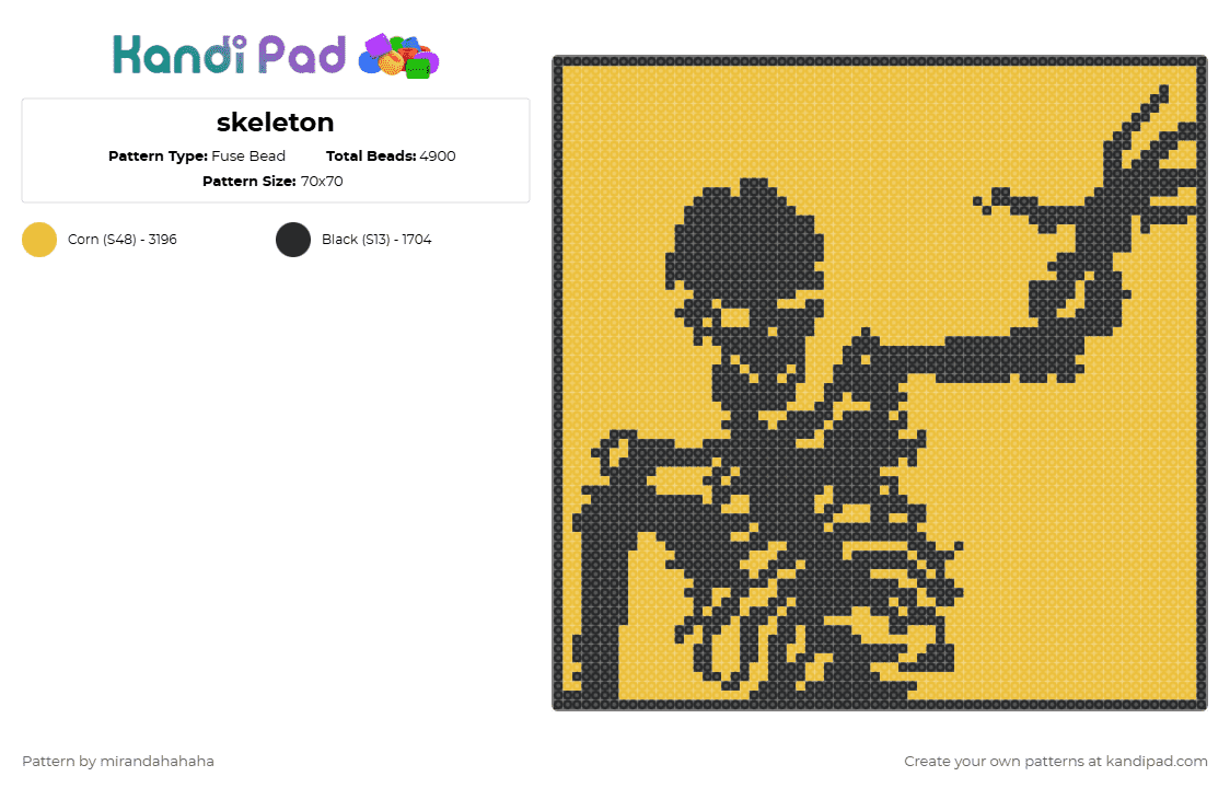 Skeleton Clique Fuse Bead Patterns - Gallery - Kandi Pad | Kandi ...