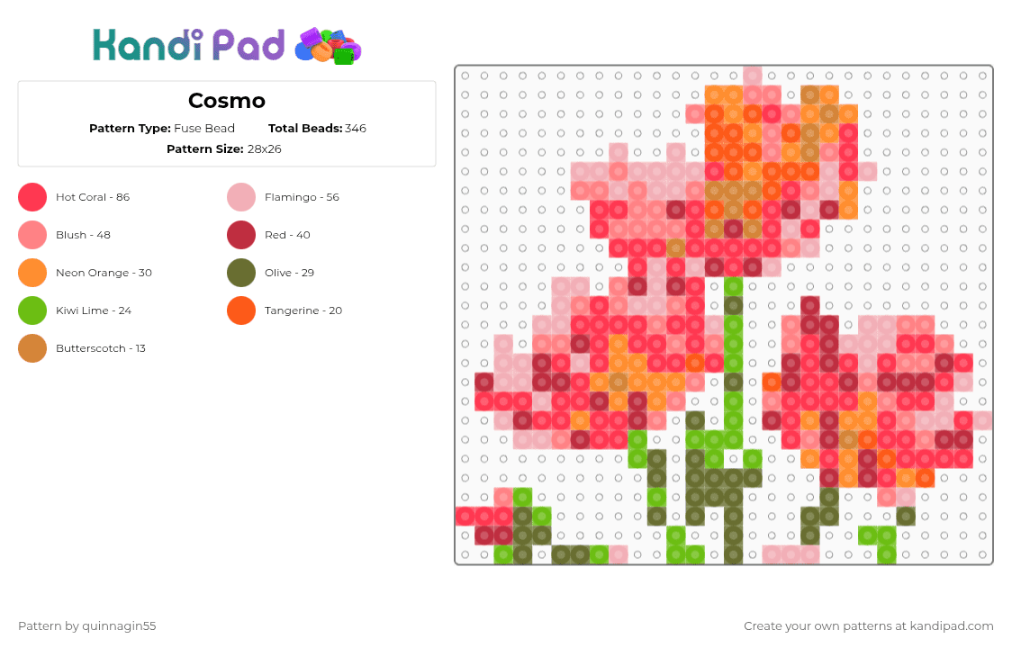 Cosmo Fuse Bead Pattern - Kandi Pad | Kandi Patterns, Fuse Bead ...