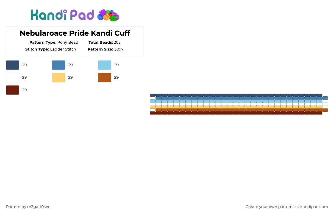 Nebularoace Pride Kandi Cuff Pony Bead Pattern - Kandi Pad | Kandi ...