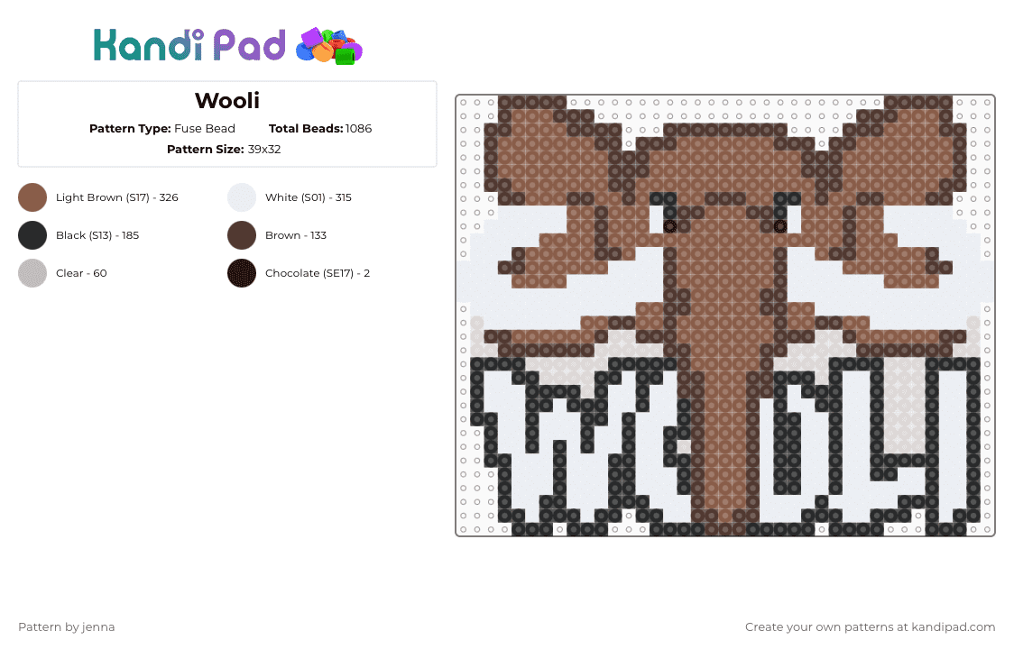 Wooli Fuse Bead Pattern - Kandi Pad | Kandi Patterns, Fuse Bead ...