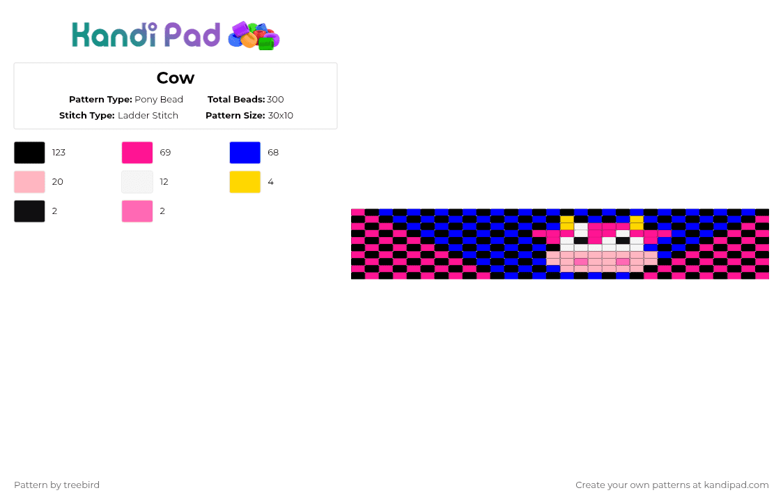 Cow Pony Bead Pattern - Kandi Pad | Kandi Patterns, Fuse Bead Patterns ...