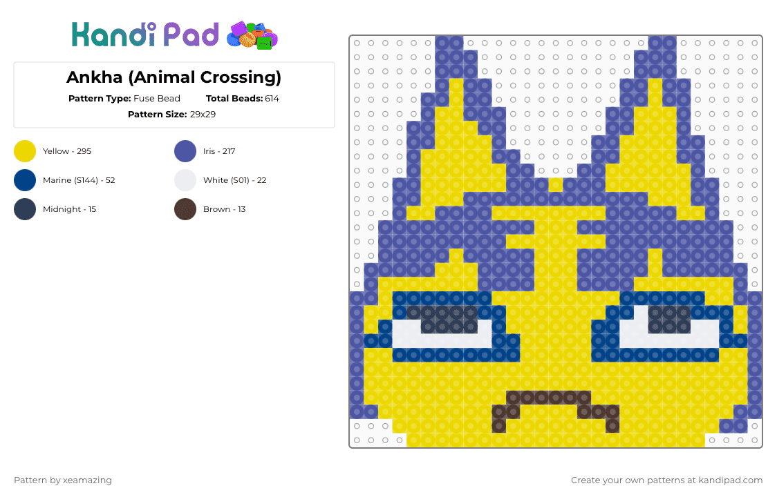 Ankha (Animal Crossing) Fuse Bead Pattern - Kandi Pad | Kandi Patterns ...