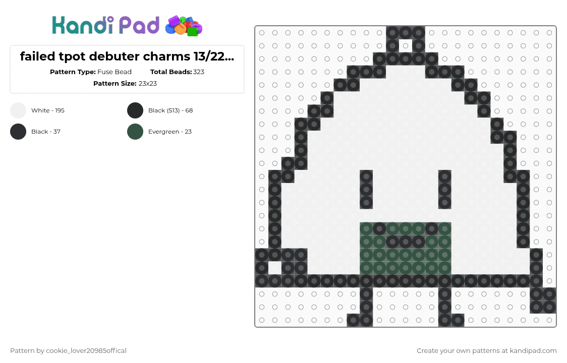 Failed tpot debuter charms 13/22||| Onigiri Fuse Bead Pattern - Kandi ...