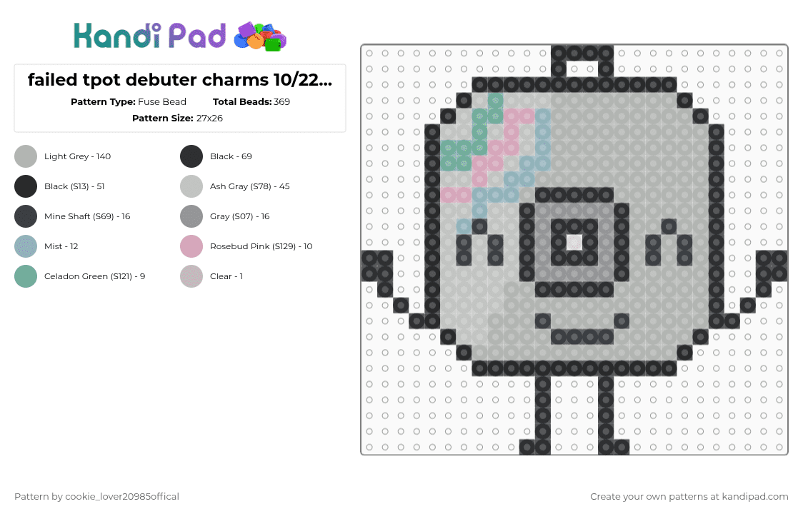 Failed tpot debuter charms 10/22||| Discy Fuse Bead Pattern - Kandi Pad ...