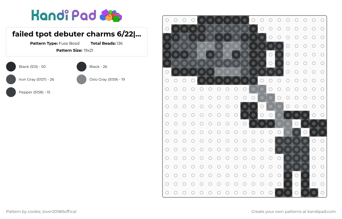 Failed tpot debuter charms 6/22||| Boom Mic Fuse Bead Pattern - Kandi ...