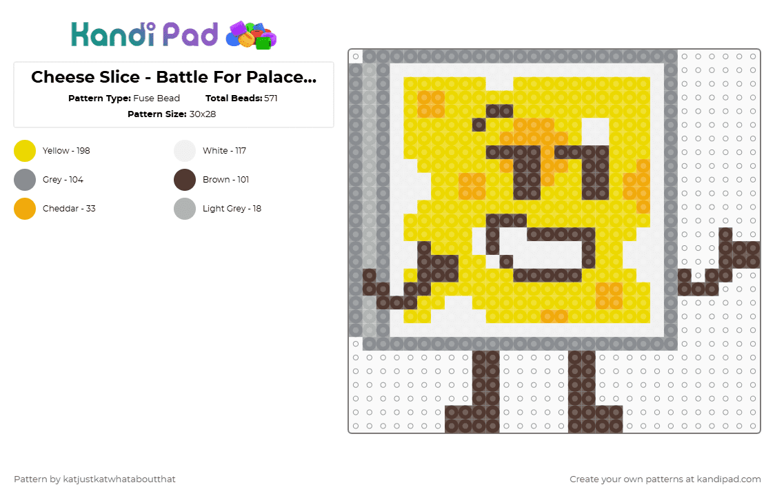 Cheese Slice - Battle For Palace Objects Reloaded Fuse Bead Pattern ...