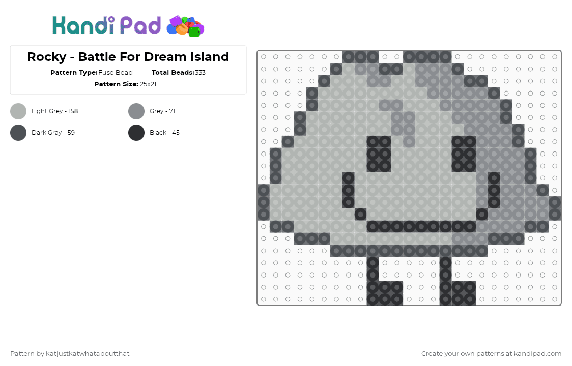Rocky - Battle For Dream Island Fuse Bead Pattern - Kandi Pad | Kandi ...