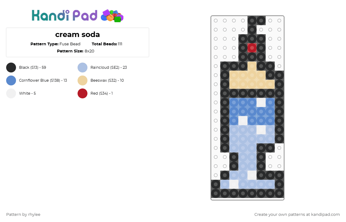 Cream soda Fuse Bead Pattern - Kandi Pad | Kandi Patterns, Fuse Bead ...