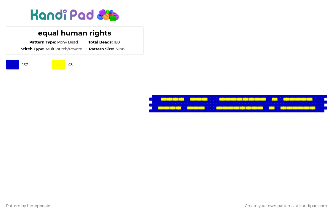 Equal human rights Pony Bead Pattern - Kandi Pad | Kandi Patterns, Fuse ...