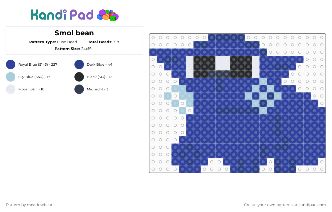 Smol bean Fuse Bead Pattern - Kandi Pad | Kandi Patterns, Fuse Bead ...