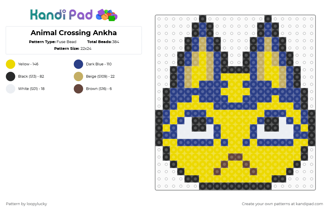 Animal Crossing Ankha Fuse Bead Pattern - Kandi Pad | Kandi Patterns ...